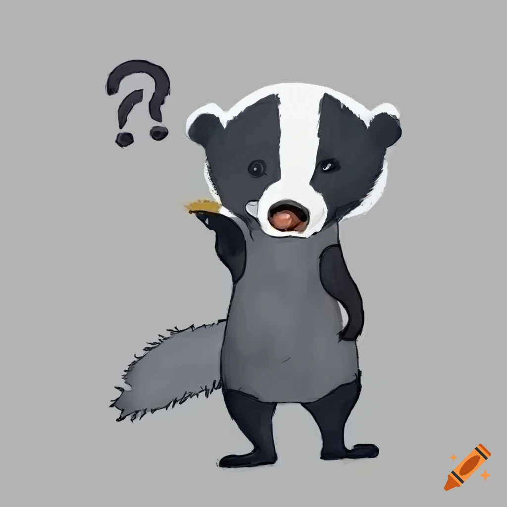 Confused badger pointing at himself on Craiyon