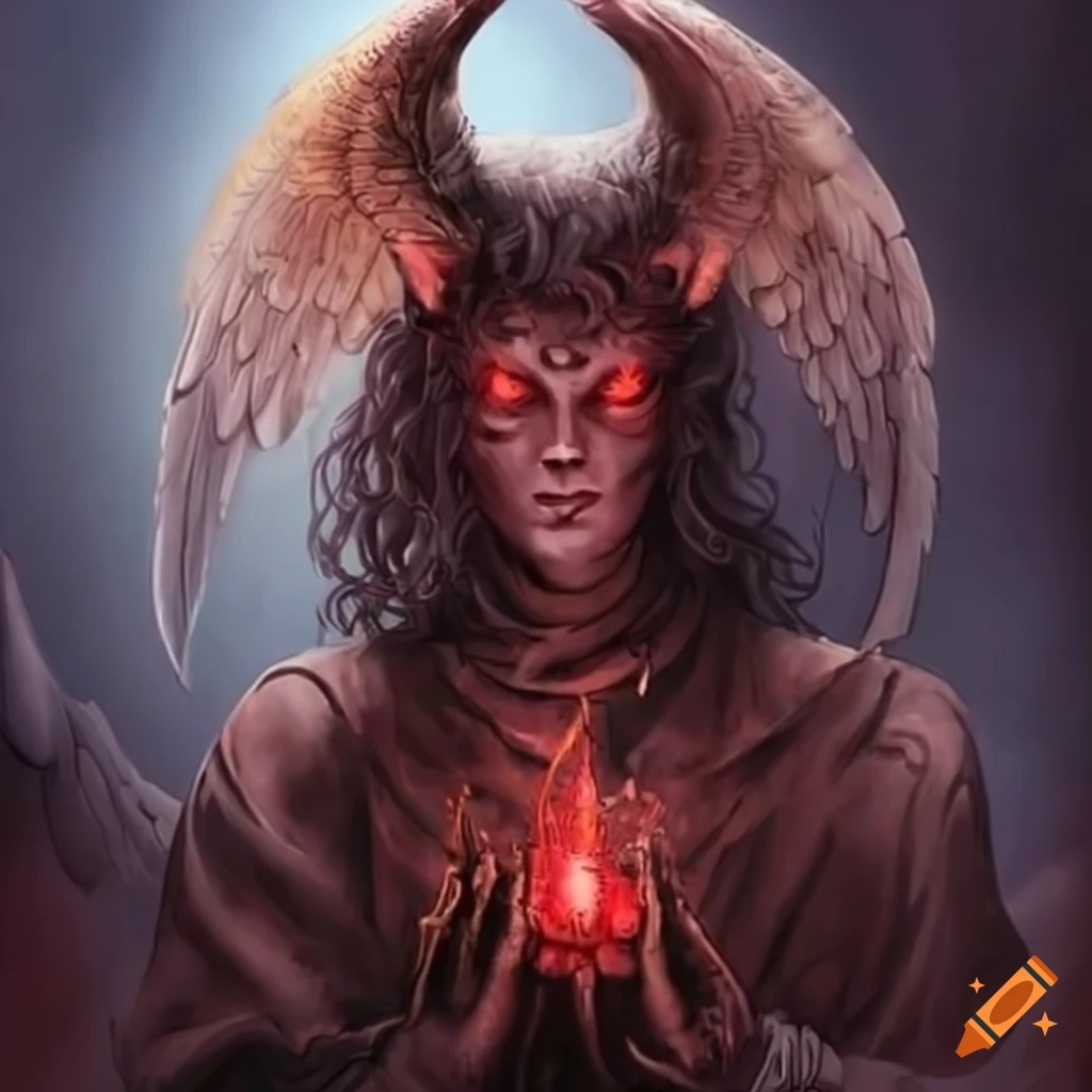 Man with angelic and demonic features on Craiyon