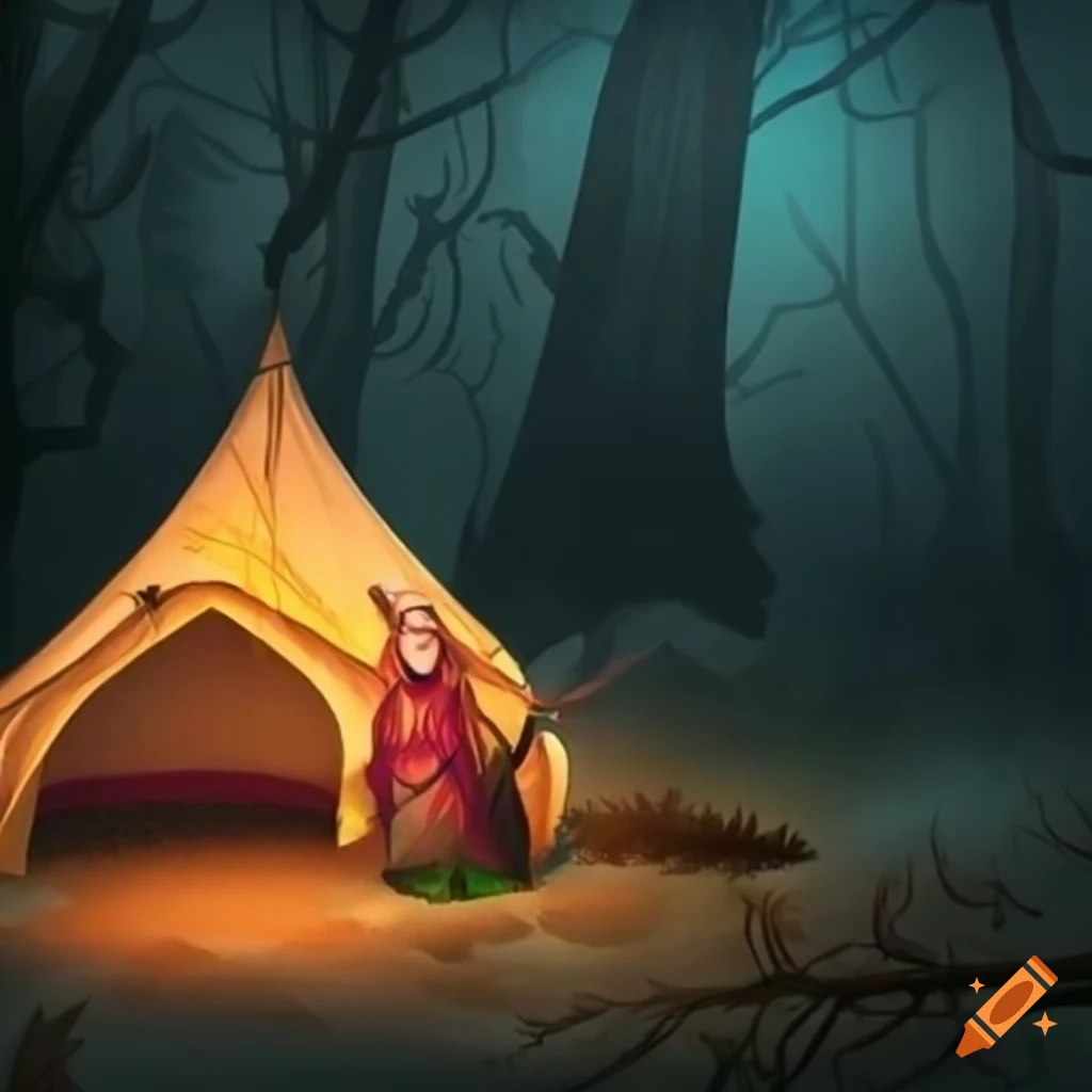 Wizard inside a tent on Craiyon