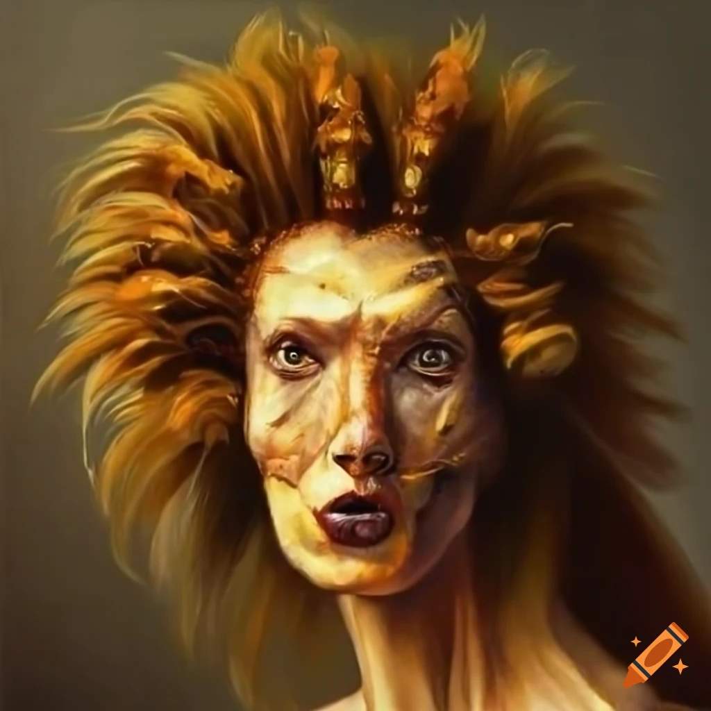 Locusts resembling war horses with crowns, human faces, woman-like hair ...