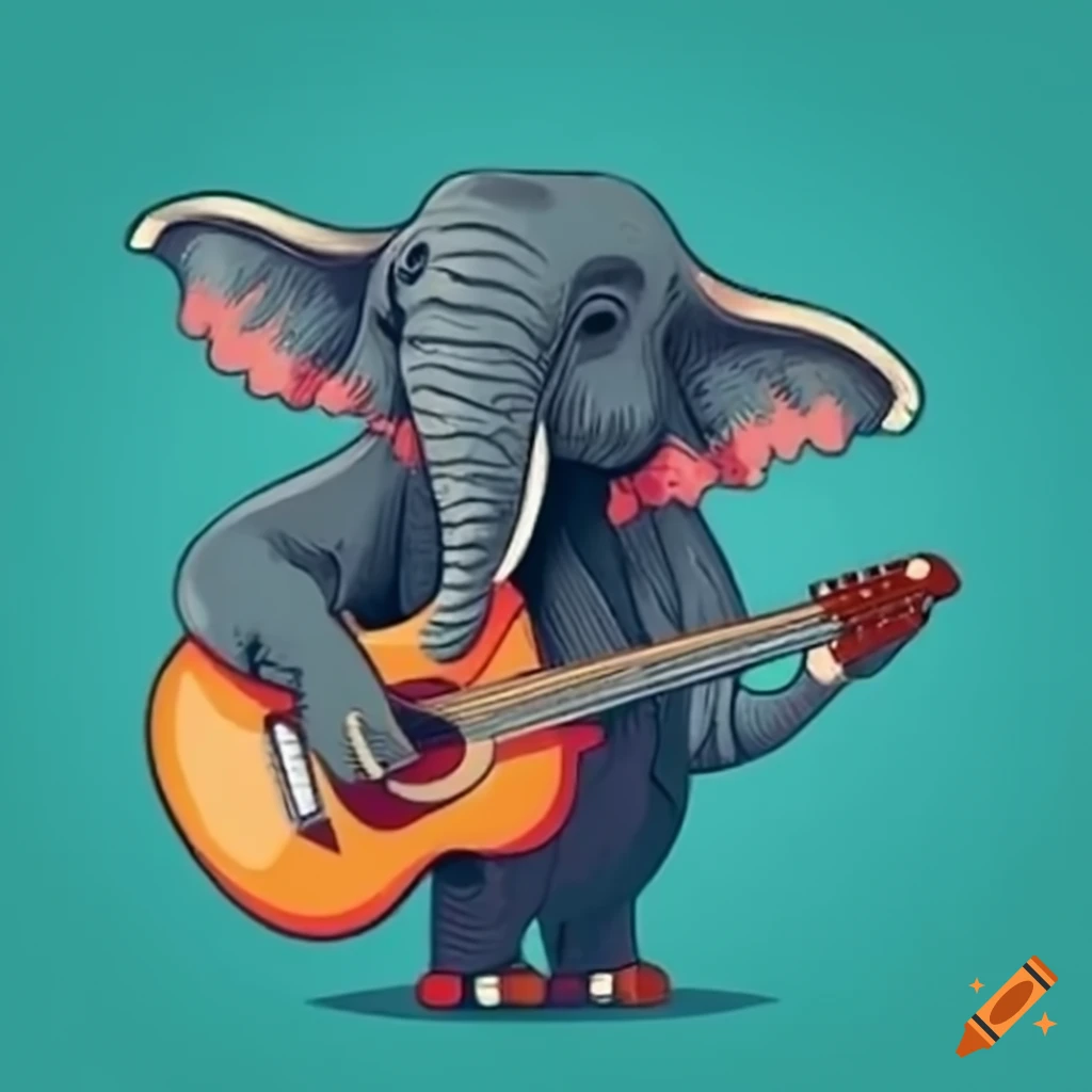 Elephant playing a guitar on Craiyon