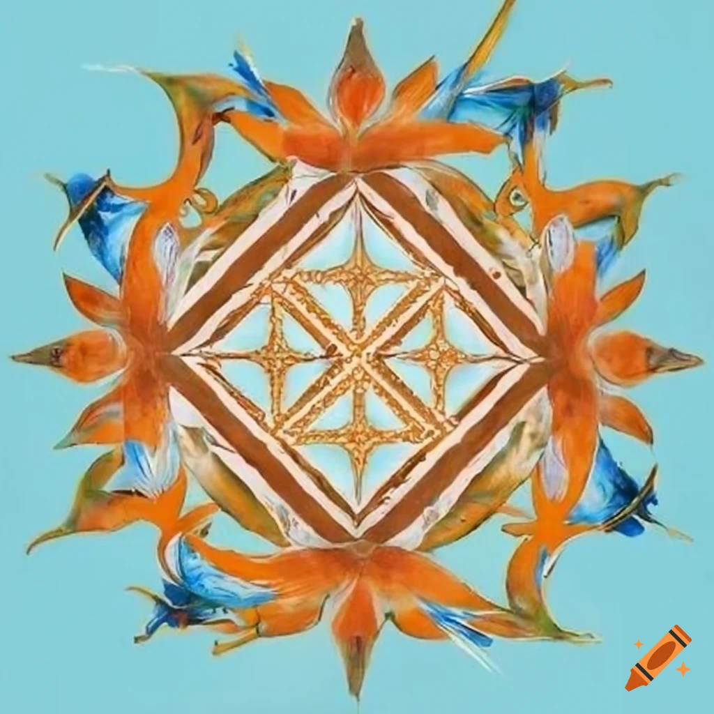 Hand-painted jewish pattern with the tree of life, star of david, and ...