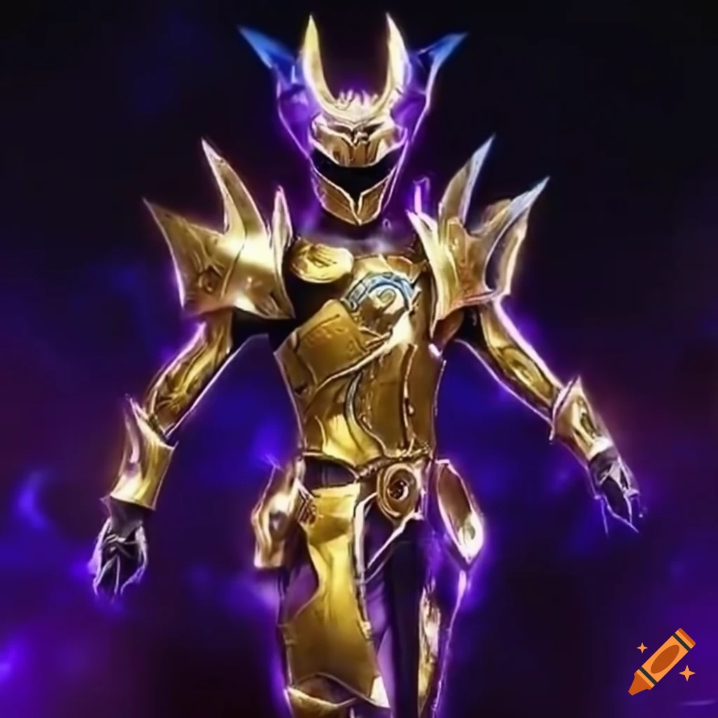 Stunning holy armor with magical aura on male figure on Craiyon