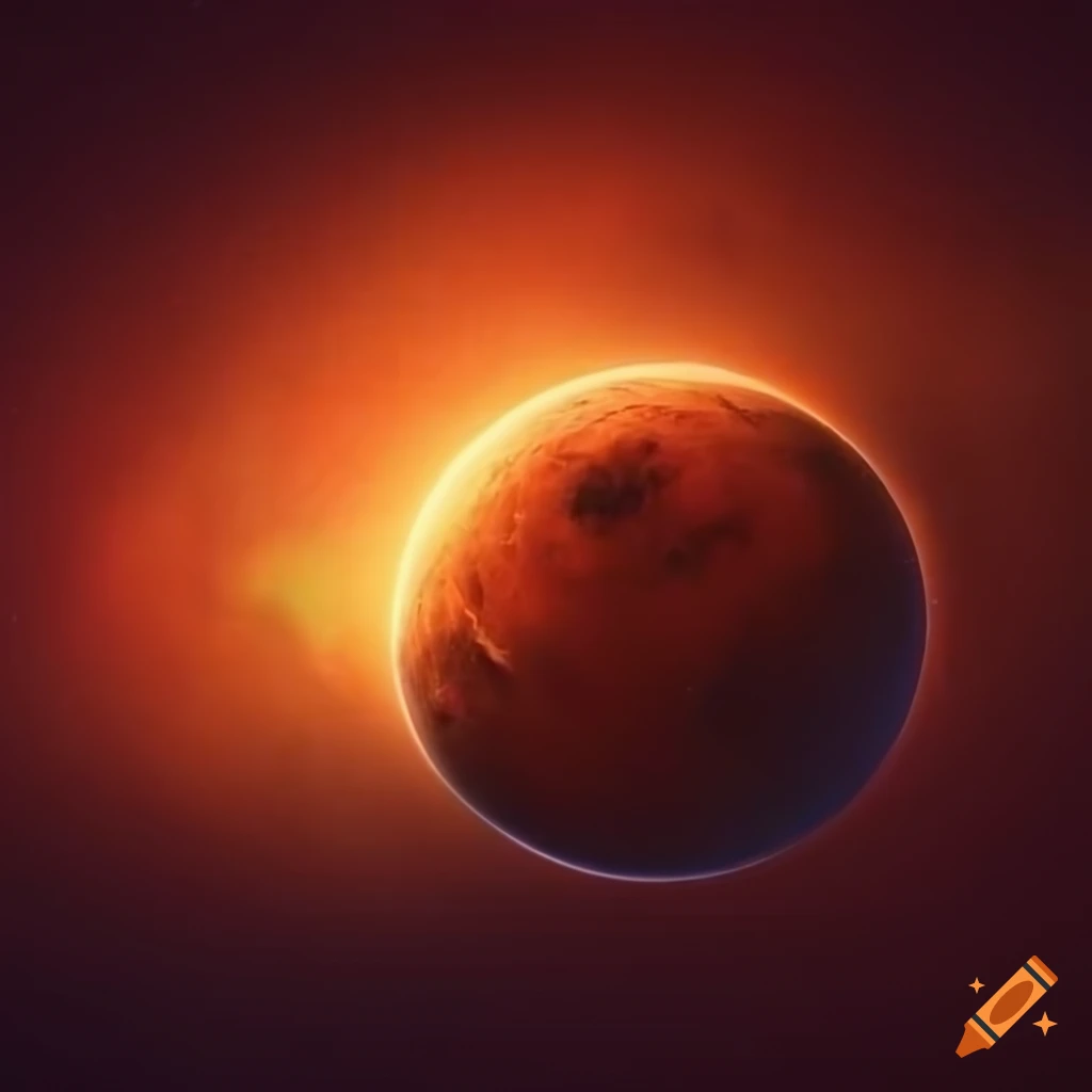 Orange space wallpaper in 5120x1440 resolution on Craiyon