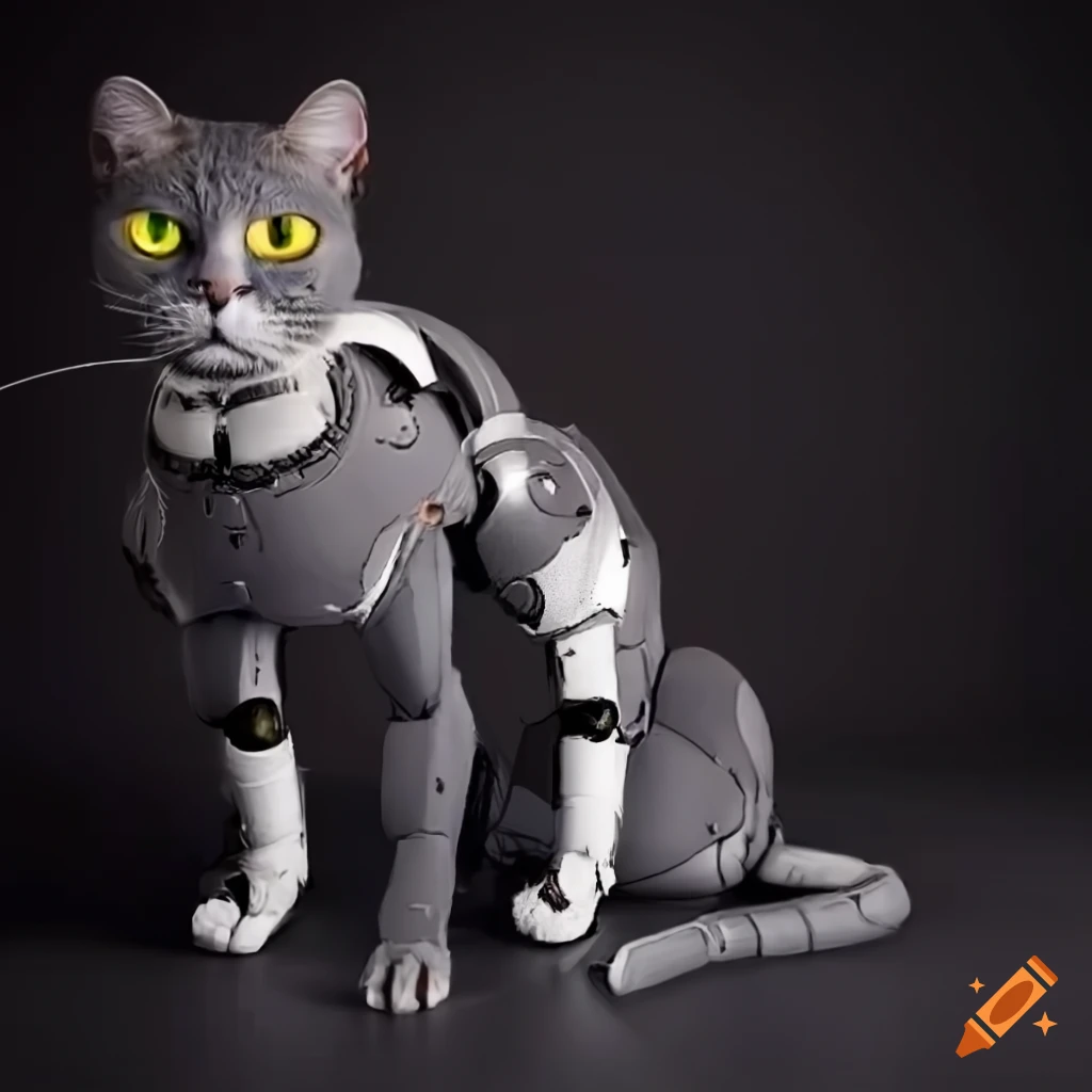 Cyborg cat full body on Craiyon