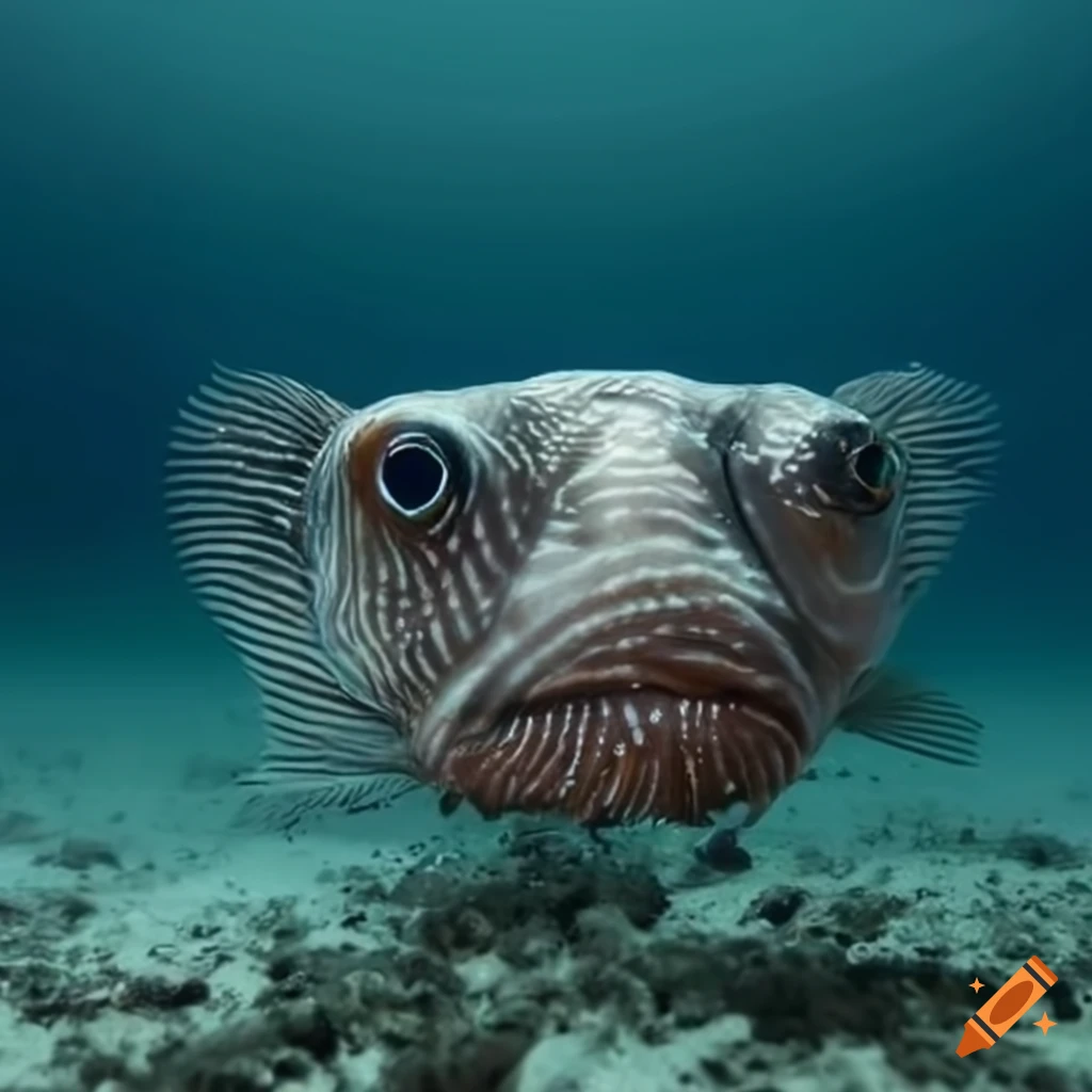 Ominous fish staring in the sea on Craiyon