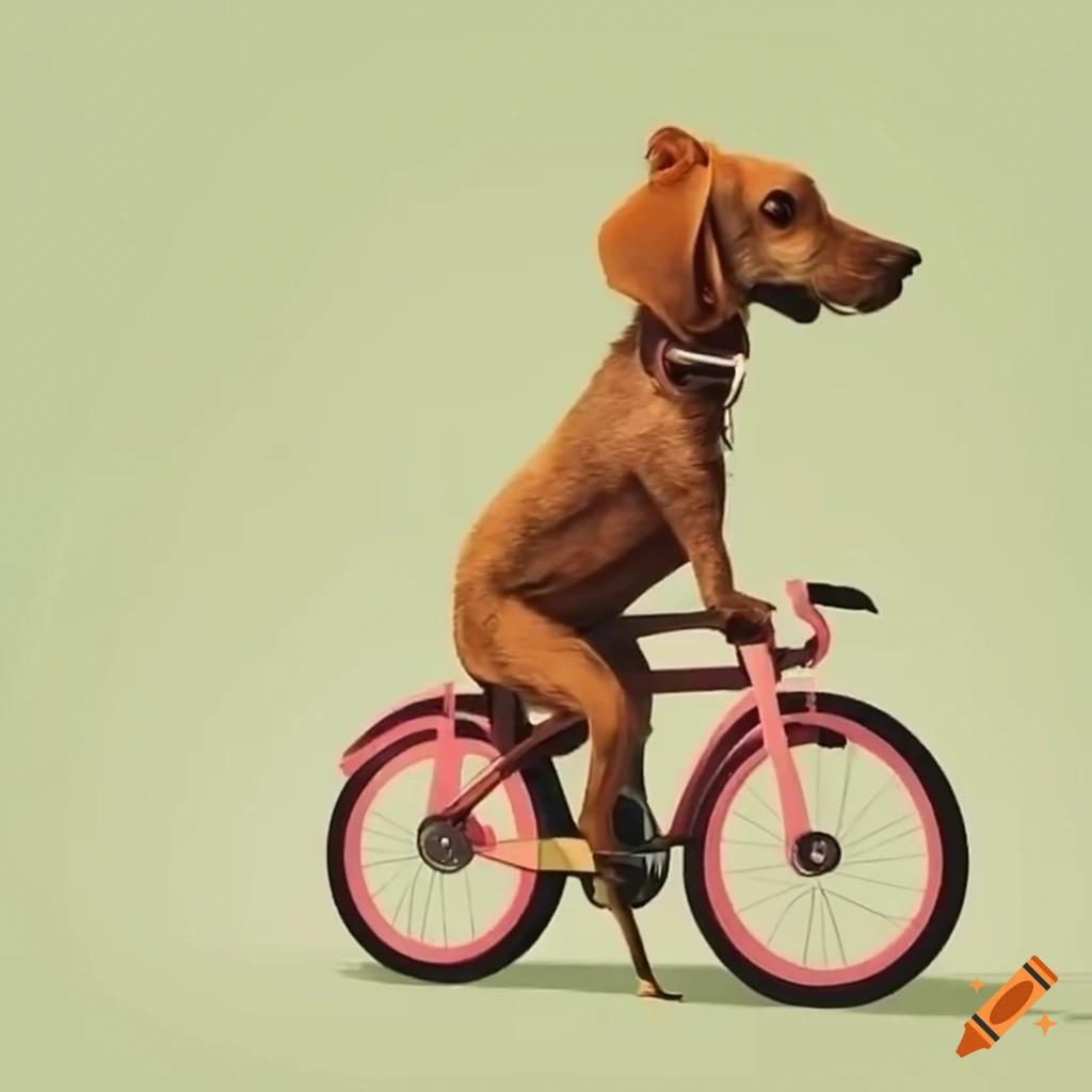 Dog riding a bicycle on Craiyon