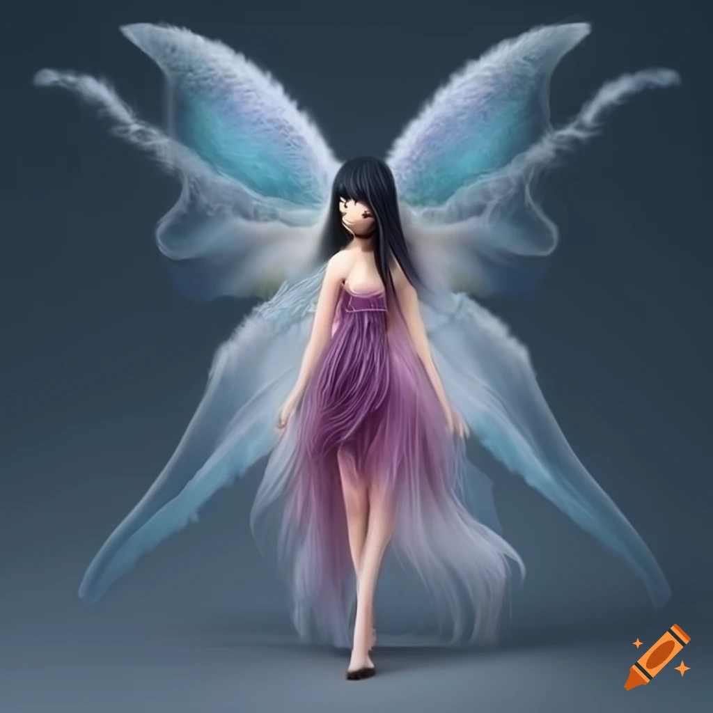 Fae created from fluffy clouds in an Asian-inspired realistic style on ...