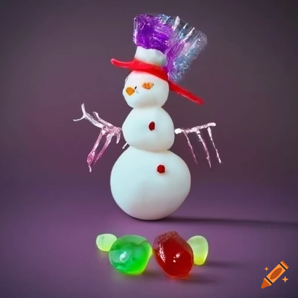 Snowman with icicle mohawk, red sunglasses, and purple scarf on Craiyon