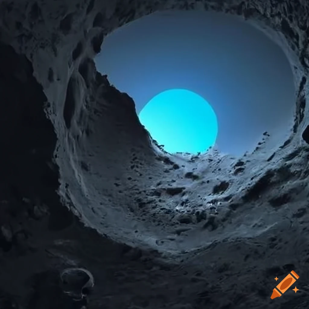 View from inside a crater looking out on Craiyon