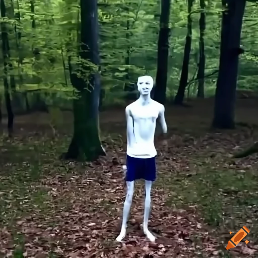 White tall lanky man in the woods on Craiyon