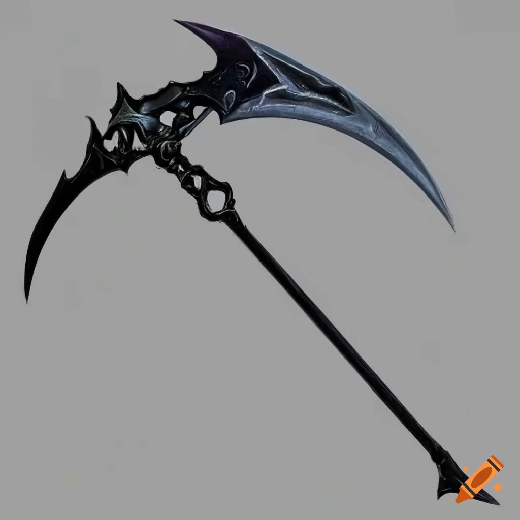 Fantasy scene with a star and a black scythe on Craiyon