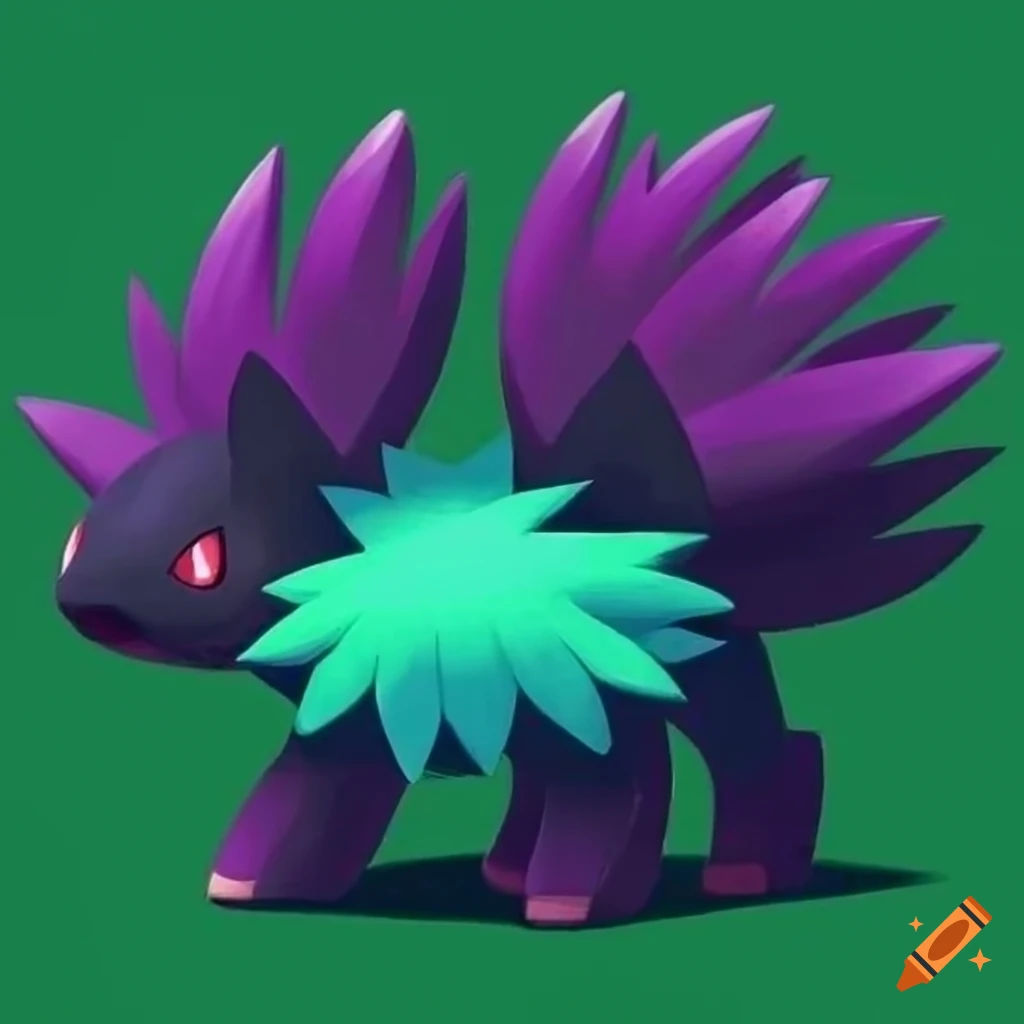 Cute grass dark type pokémon on Craiyon