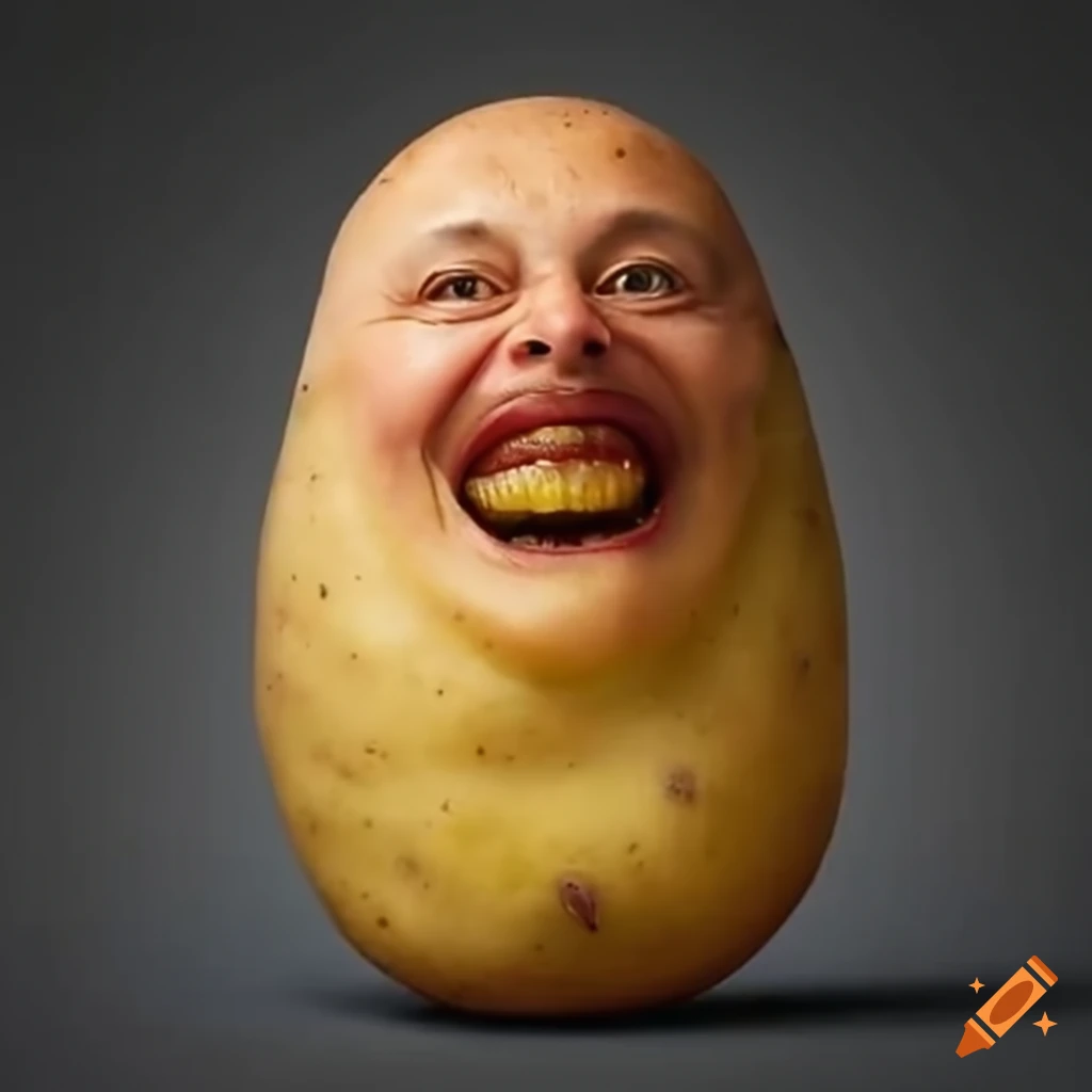 Potato resembling elon musk in a realism style on Craiyon