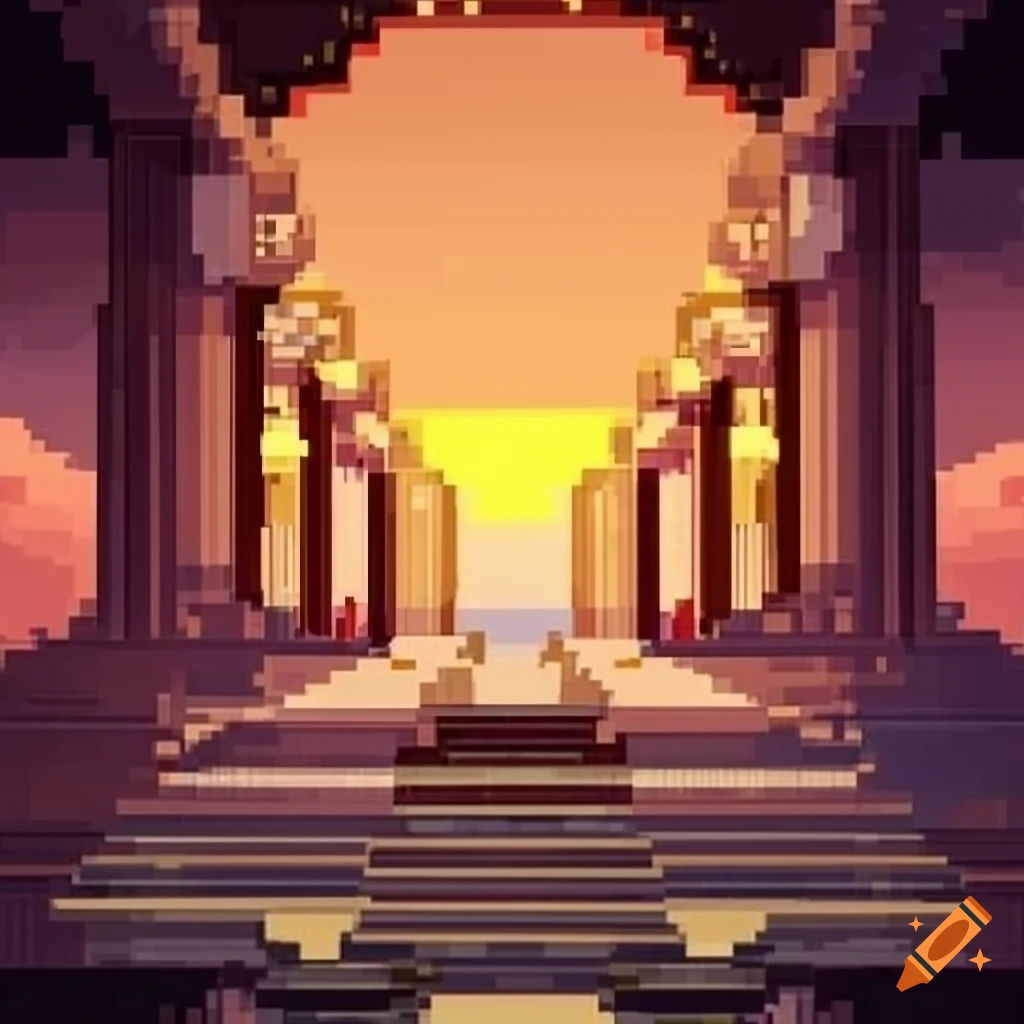 Pixel art zeus temple on Craiyon