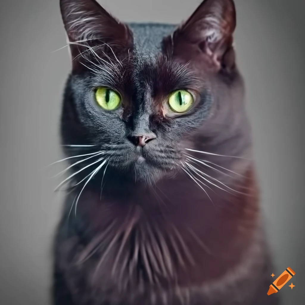 Black cat portrait on Craiyon