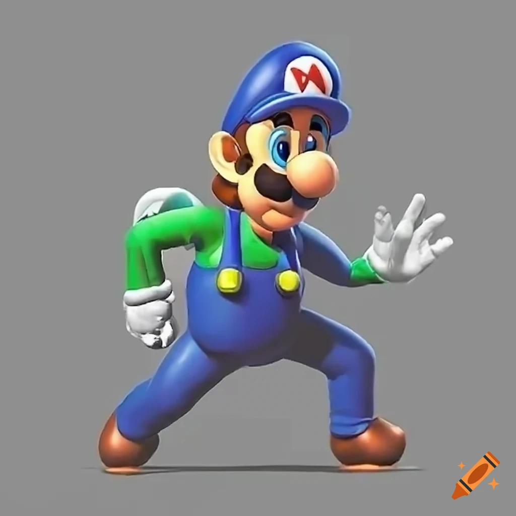 Luigi and mario in a friendly duel on Craiyon