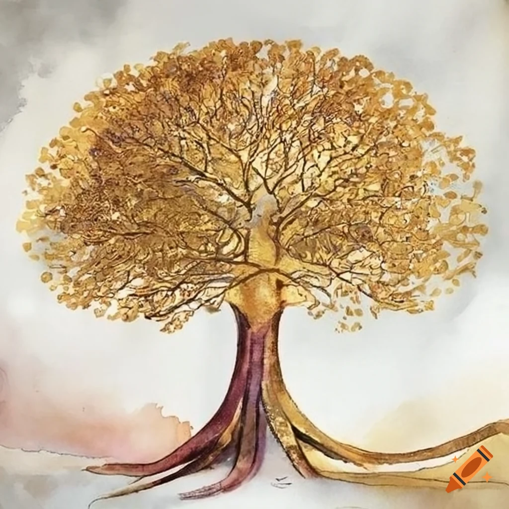 Personalized tree ketubah hand gilded in 23 carat gold leaf artwork by ...