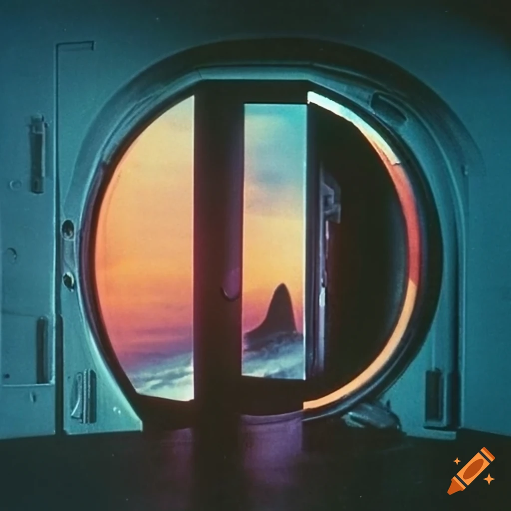 1970's NASA space mission slides showing alien landscape and industrial ...