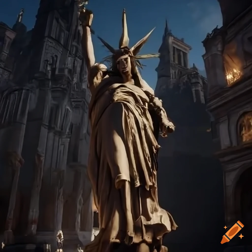 Liberty leading the people painting by eugène delacroix in unreal ...