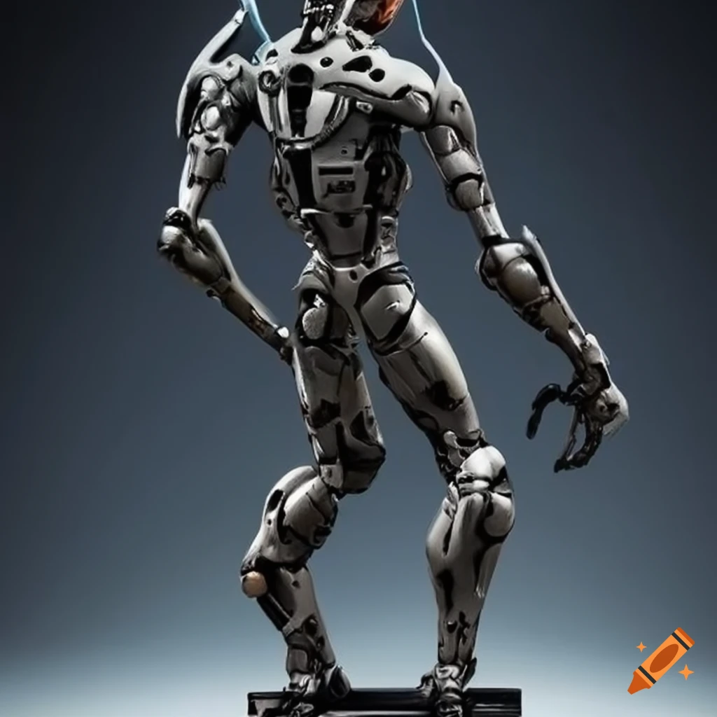 Cyborg from the back sculpture on Craiyon