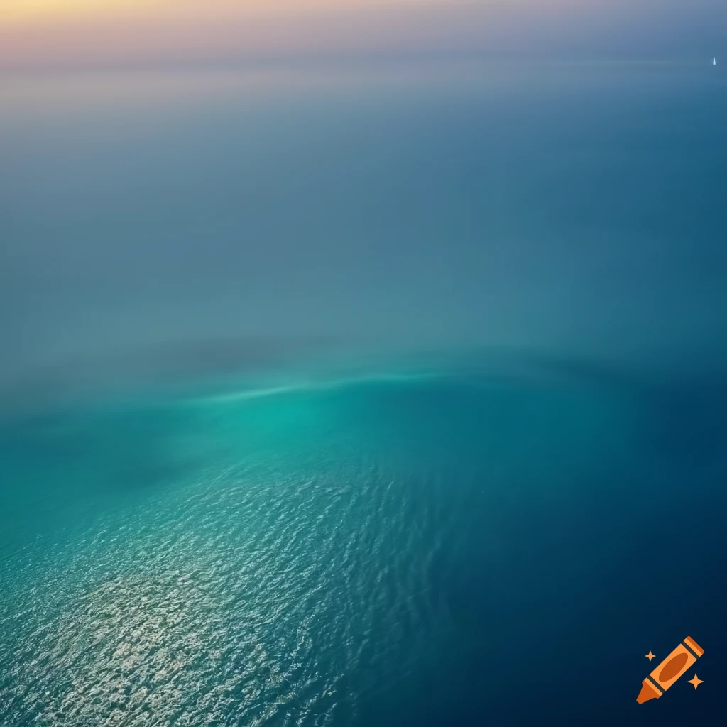 Ocean view from above with distant coastline on Craiyon