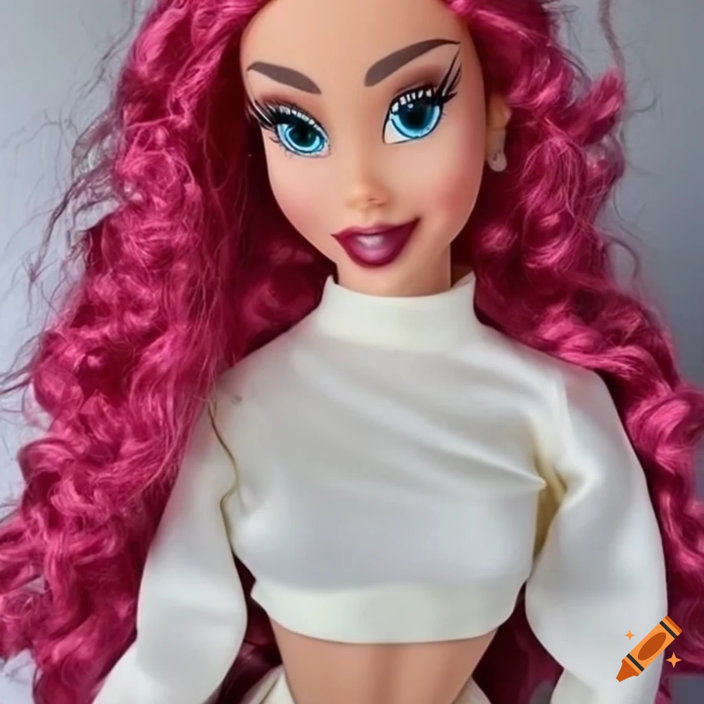 Princess Ariel baddie doll in a white silk sweater for autumn on Craiyon