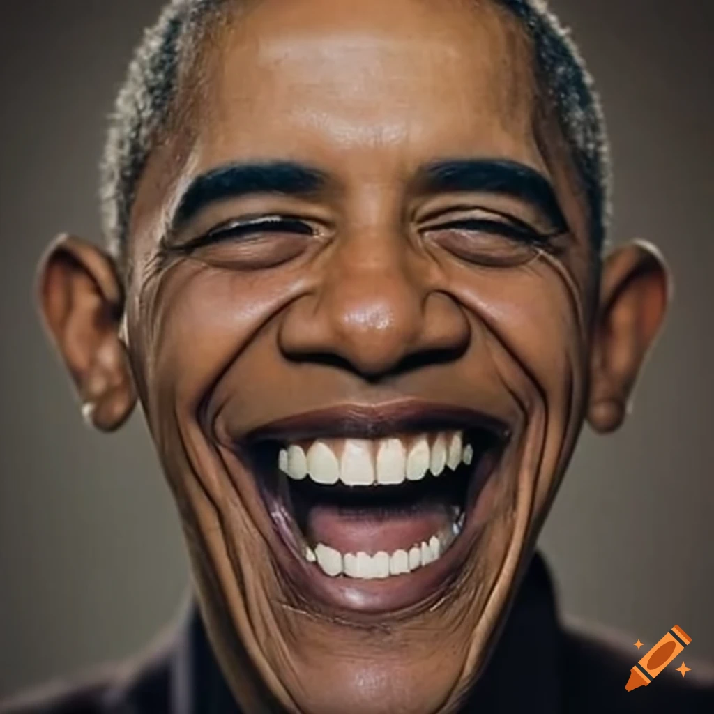 Obama laughing on Craiyon