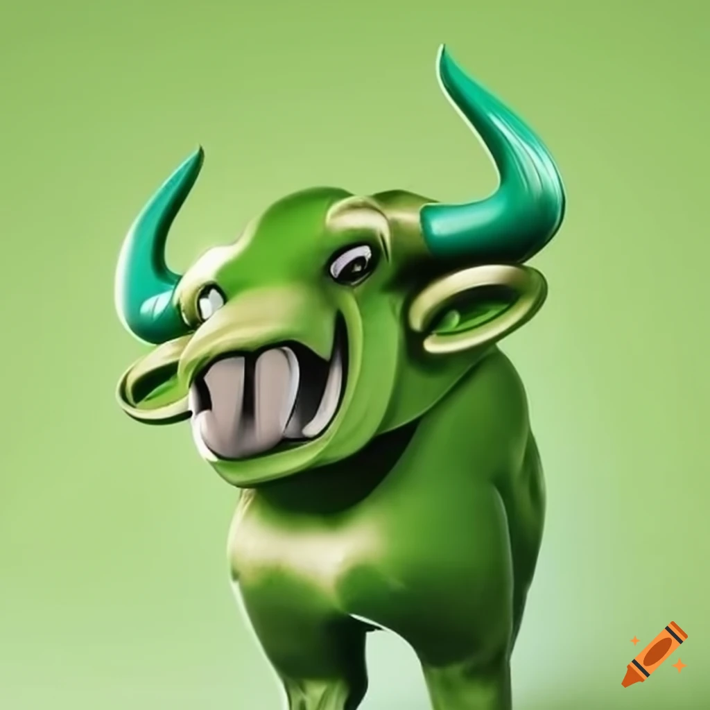 Green mascot bull on Craiyon