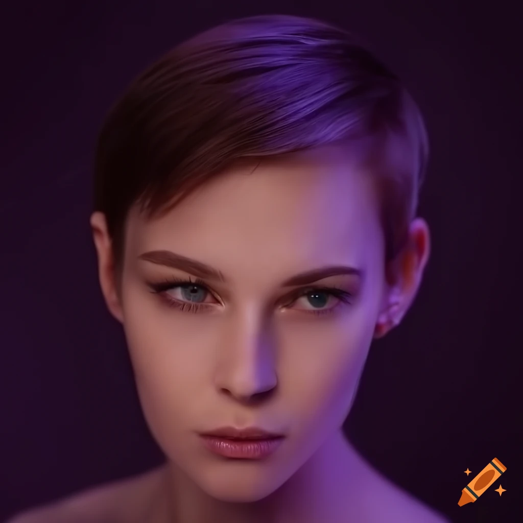 Close-up high-definition shot of a stunningly beautiful androgynous ...