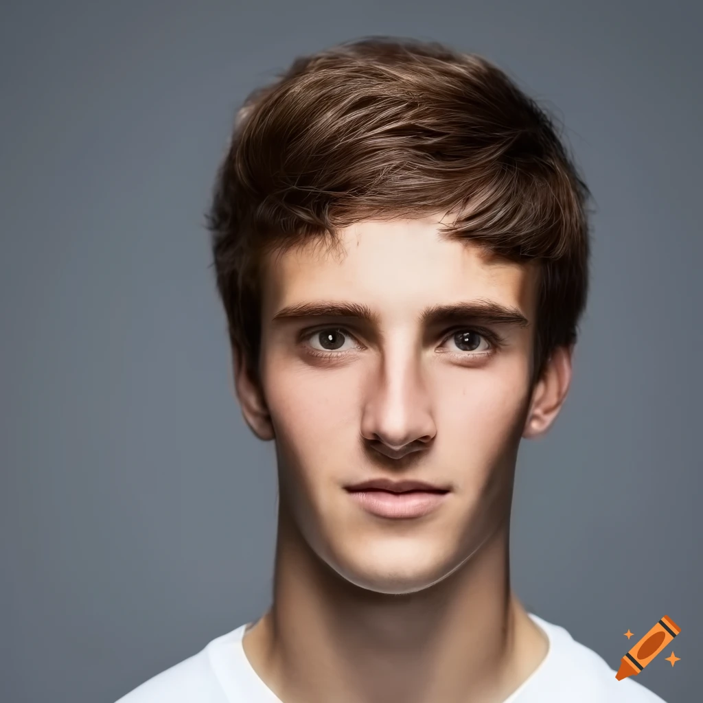 Headshot portrait of a young Spanish male soccer player with stylish ...
