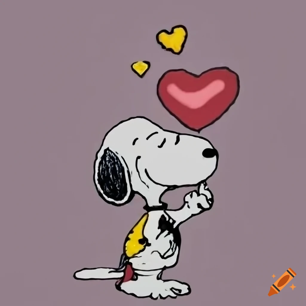Snoopy heart on Craiyon