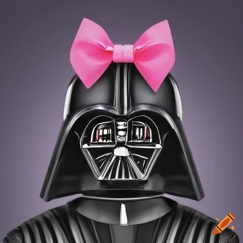 Darth vader with a pink bow, coquettish on Craiyon