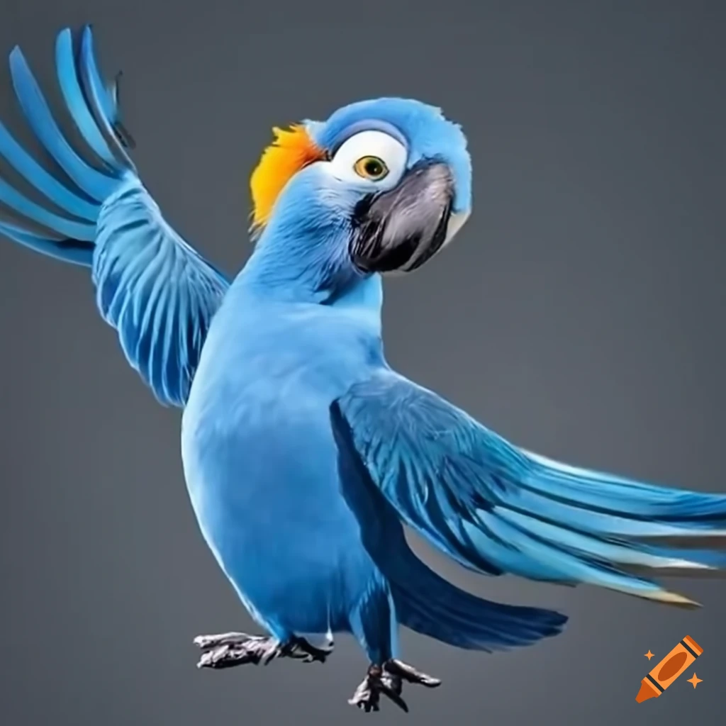 Blue bird flying inspired by rio 3 movie on Craiyon