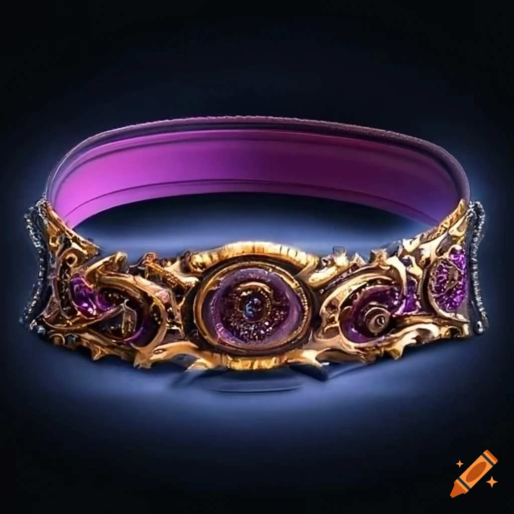 Adorned magic shiny war belt from the front on Craiyon