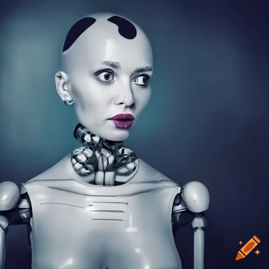 Confused robot woman on Craiyon