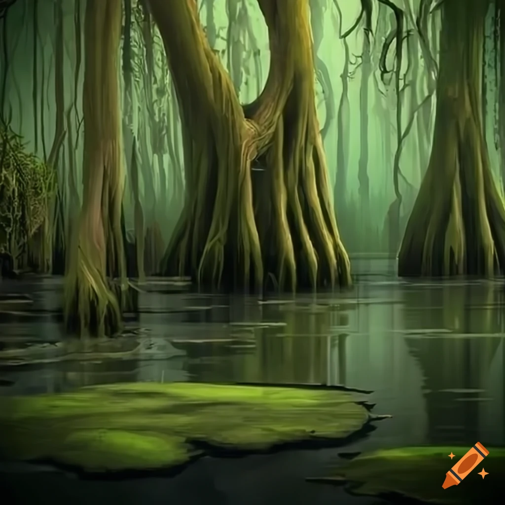 Swamp forest view on Craiyon