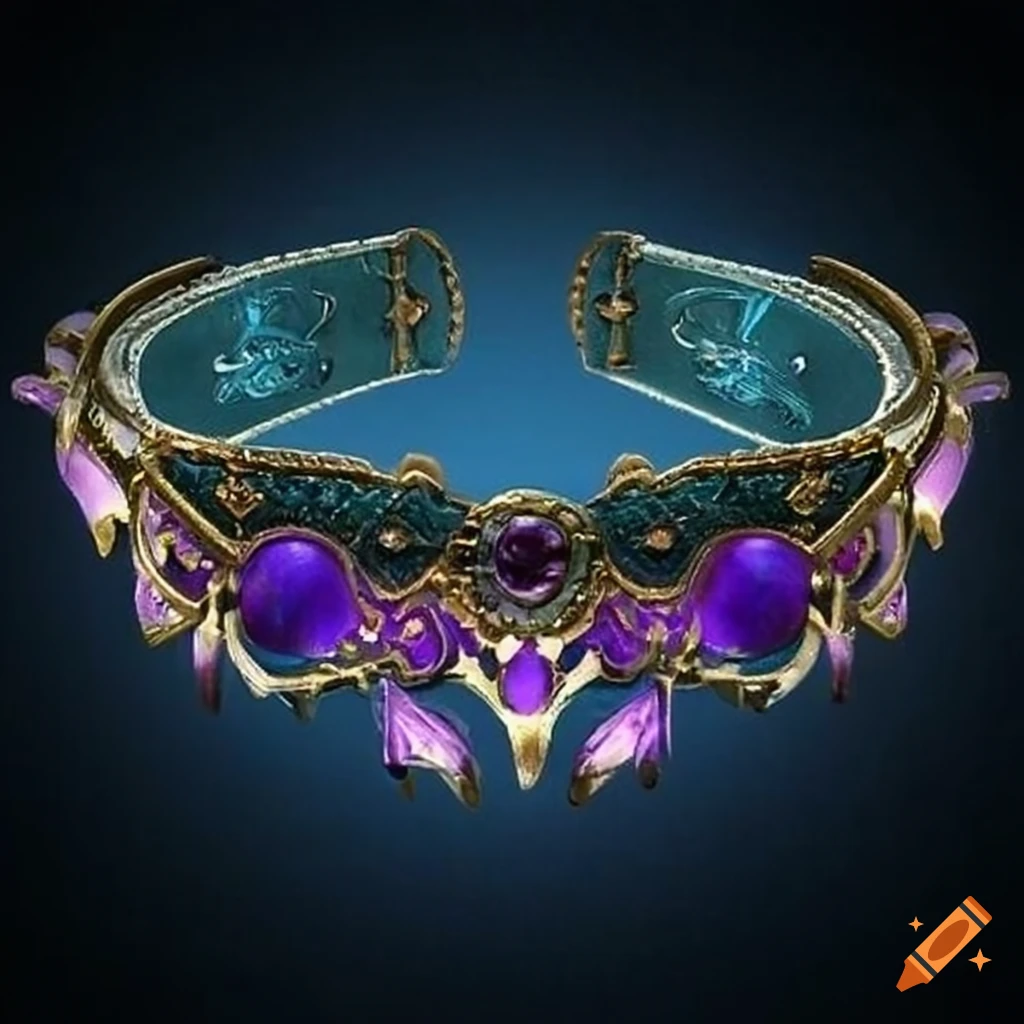 Front view of a decorated magic war belt on Craiyon