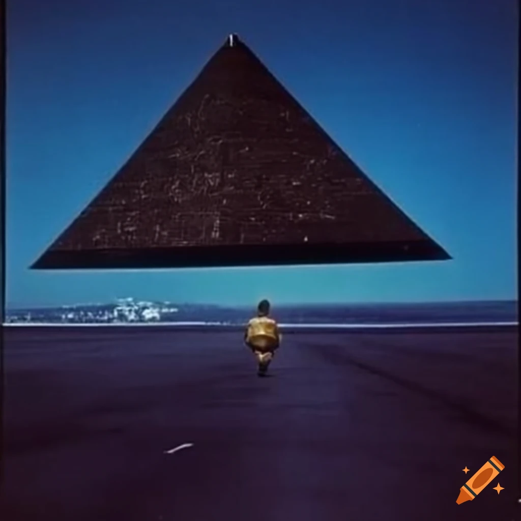 Secret test pilots with 'Alien Pyramid Spacecraft' in the 1970s on Craiyon