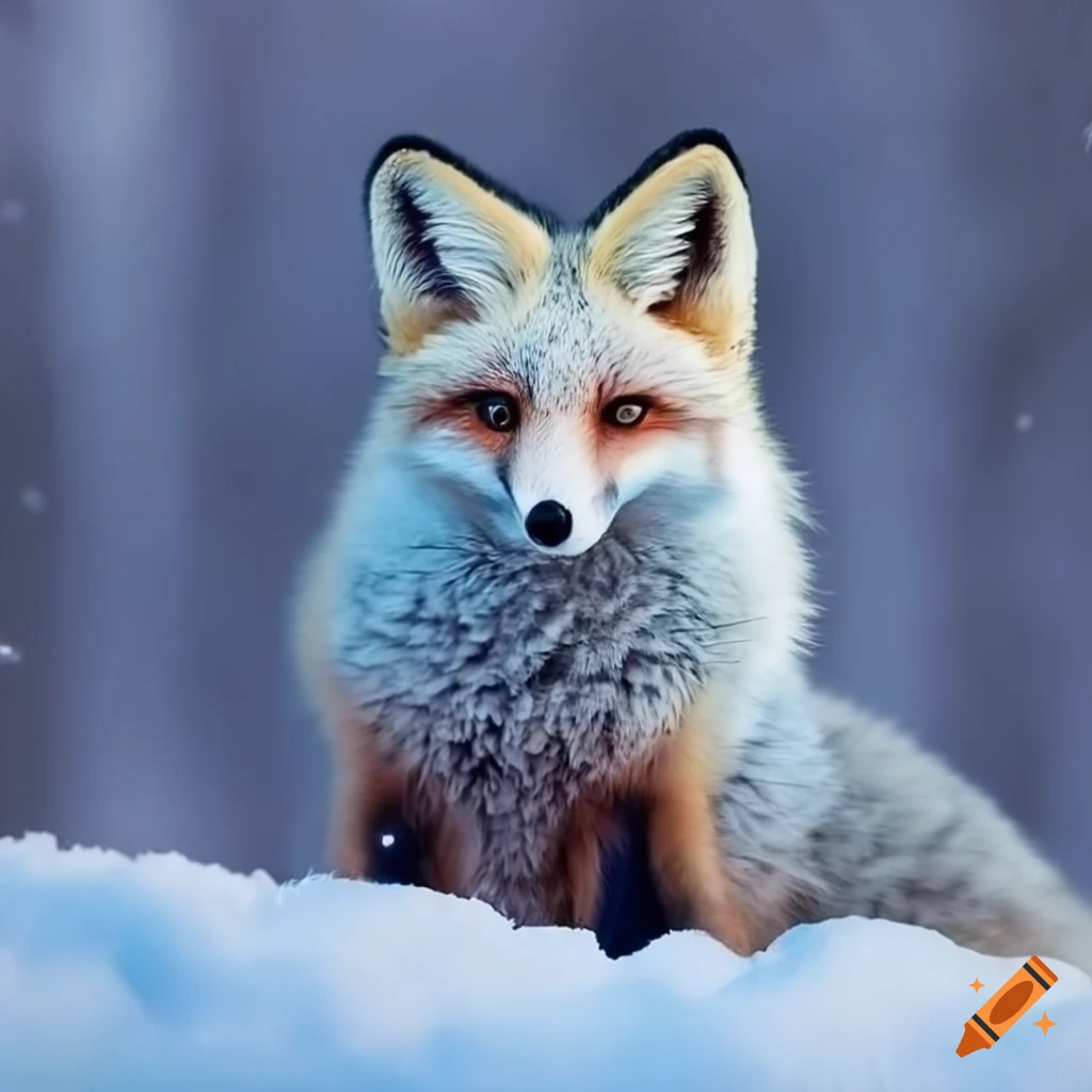 Snow fox on Craiyon