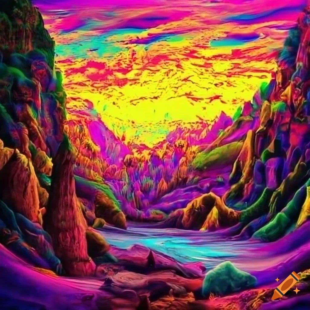 Psychedelic landscape art on Craiyon