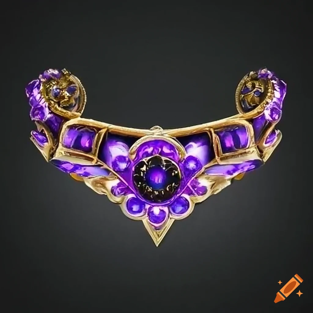 Adorned shiny war belt from the front view on Craiyon