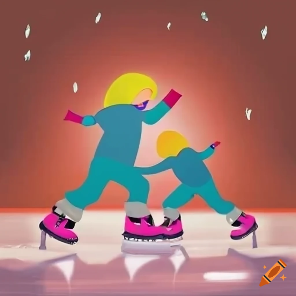 Alphabet letters ice skating on a rink on Craiyon