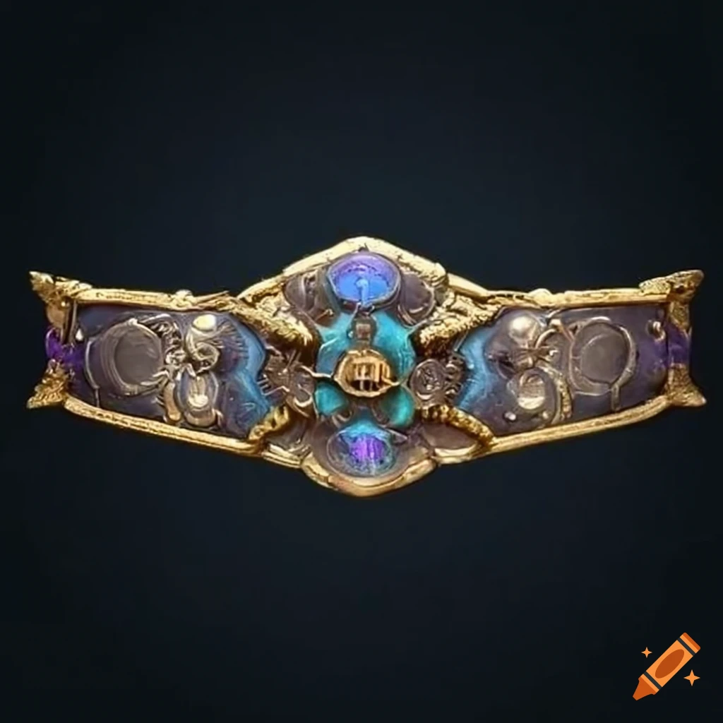 Adorned magic war belt from the front on Craiyon