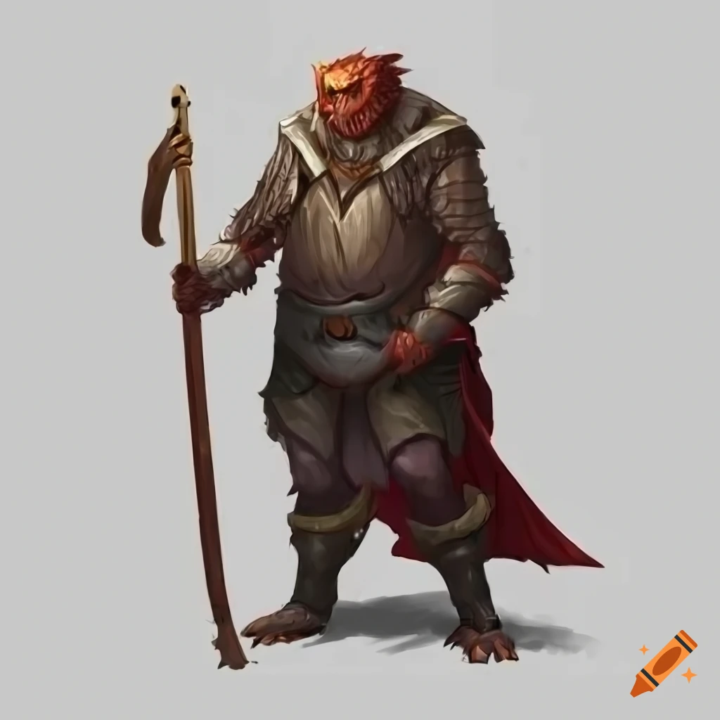 Character concept of a dragonborn with a massive overbite on Craiyon