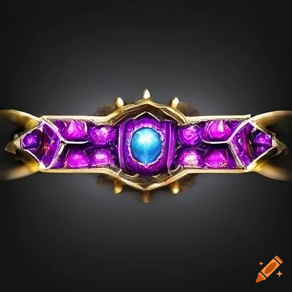 Adorned shiny war belt from the front view on Craiyon