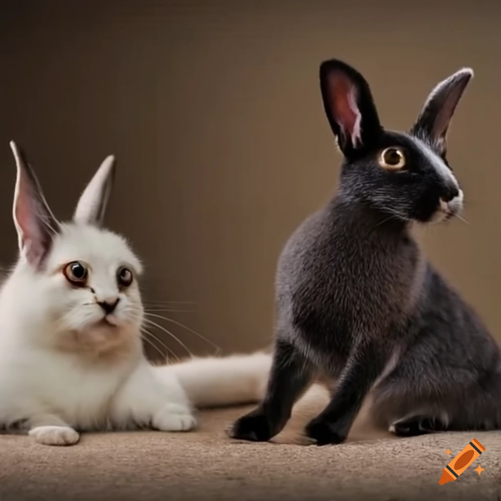 Imaginary creature combining features of a rabbit, a cat, and a dog on ...