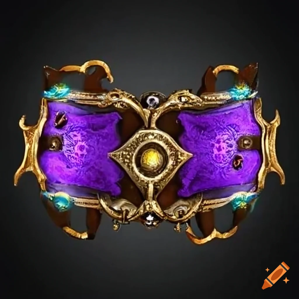 Front view of a magic war belt with adornments on Craiyon