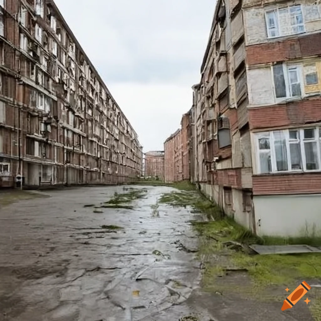 Soviet-style housing complex on Craiyon