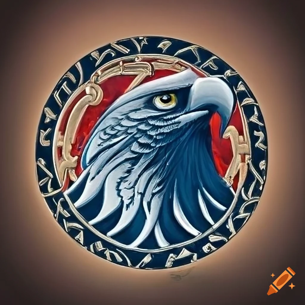 Viking-style emblem with US eagle for American Swedish Snus Co on Craiyon